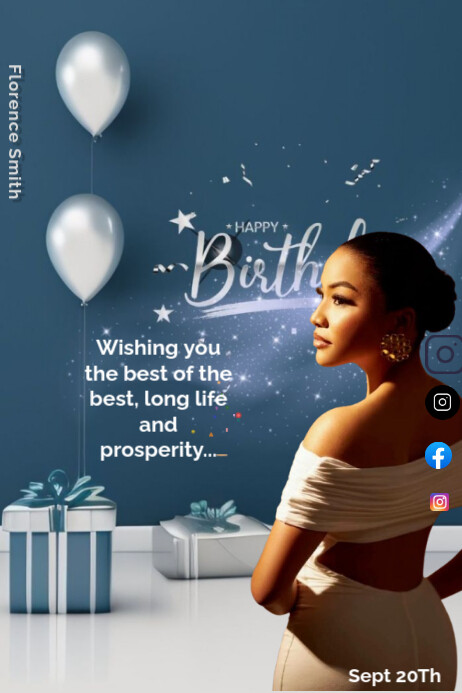 Aqua Colorful Balloon Theme Poster Template | PosterMyWall