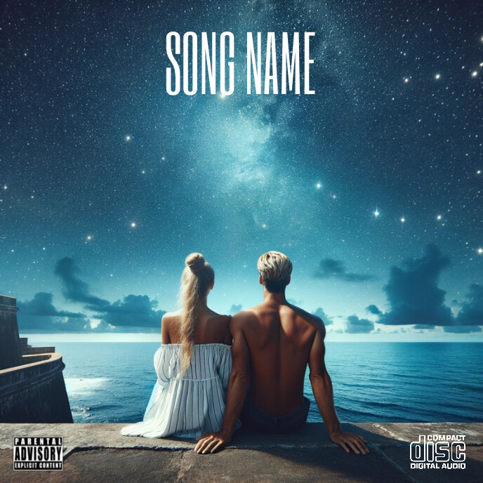 Aqua Couple Love Blue Sky Album Cover Templat | PosterMyWall