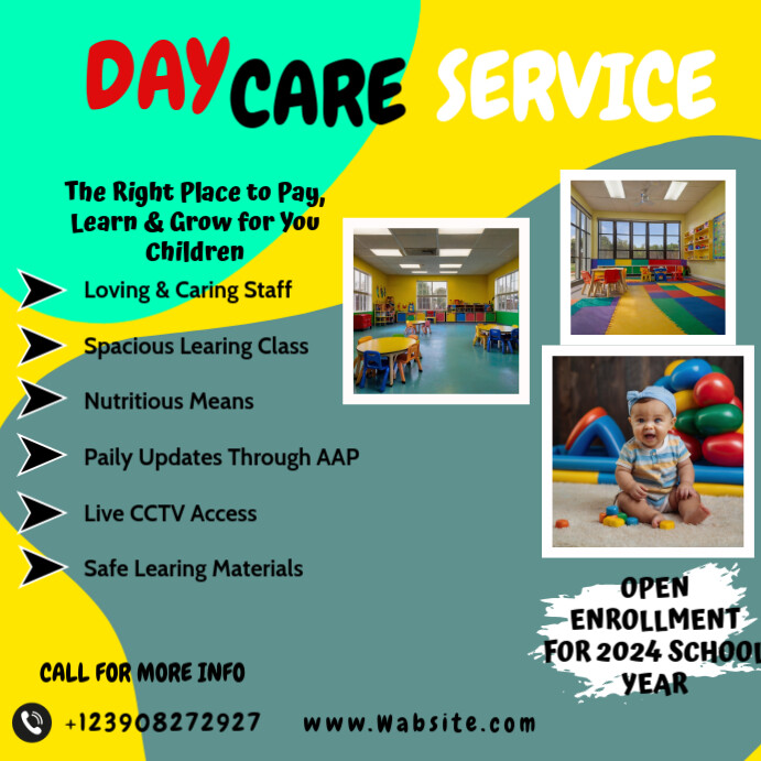 Aqua Day Care Instagram Post Template | PosterMyWall