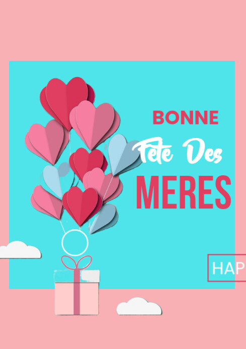 Modèle Aqua Floral Bonne Fete Des Meres Instagram Post | PosterMyWall