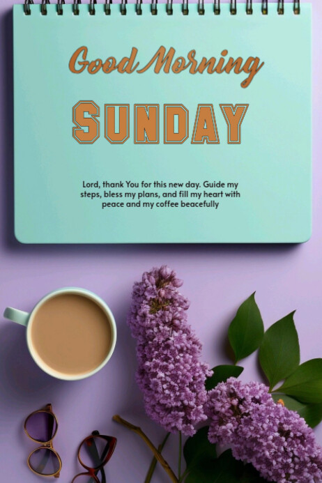 Aqua Floral Good Morning Poster Template | PosterMyWall
