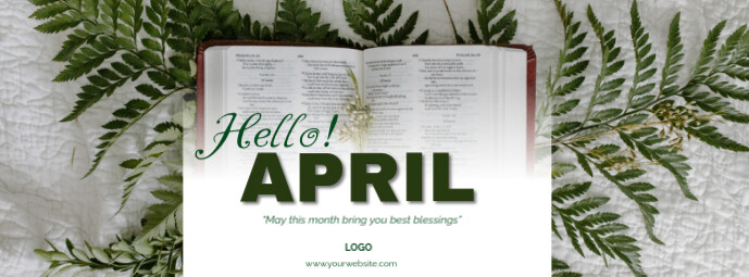 Aqua Floral Hello April Facebook Cover Photo templaat | PosterMyWall
