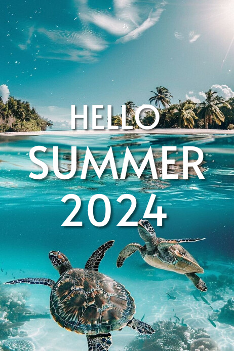 Copy of Aqua Floral Hello Summer 2024 Poster | PosterMyWall