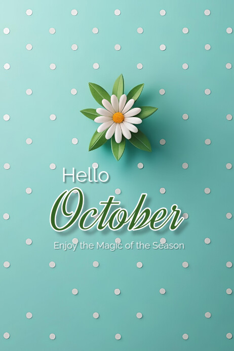 Copy of Aqua Floral October Banner 4' × 6' | PosterMyWall