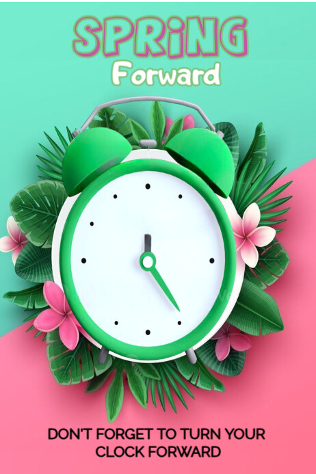 Plantilla de Aqua Floral Spring Forward Poster | PosterMyWall