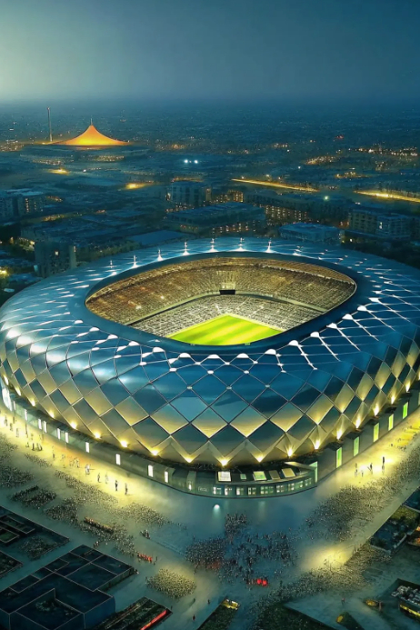 Aqua Football Stadium Poster Template | PosterMyWall