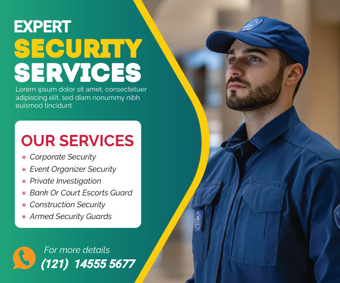 Copy of Aqua Futuristic Professional Security Service | PosterMyWall
