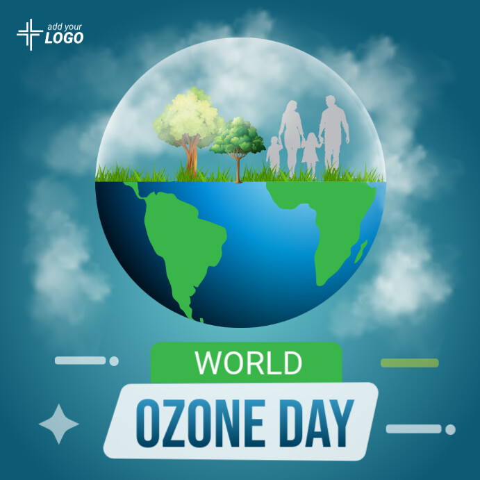 Aqua Futuristic World Ozone Day Instagram Pos Template | PosterMyWall