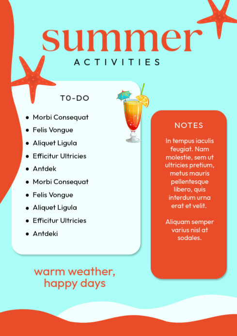 Copy of Aqua Geometric Summer Activities A1 | PosterMyWall