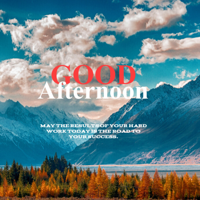 Aqua Good Afternoon Instagram Post Template | PosterMyWall