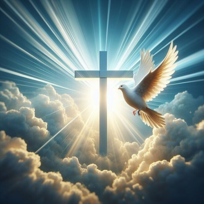 Copy of Aqua Gradient Christian Cross With Divine Light Instagram Post ...