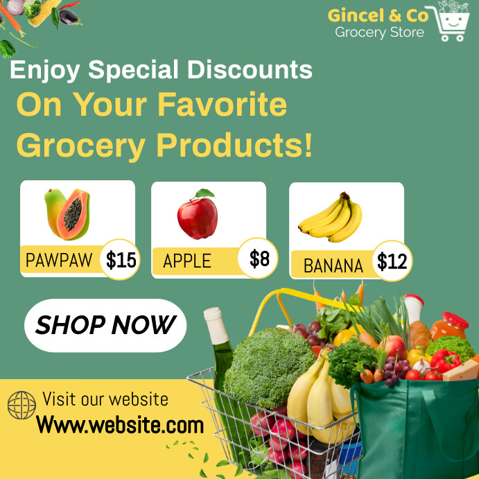 Aqua Grocery Deals Instagram Post Template | PosterMyWall