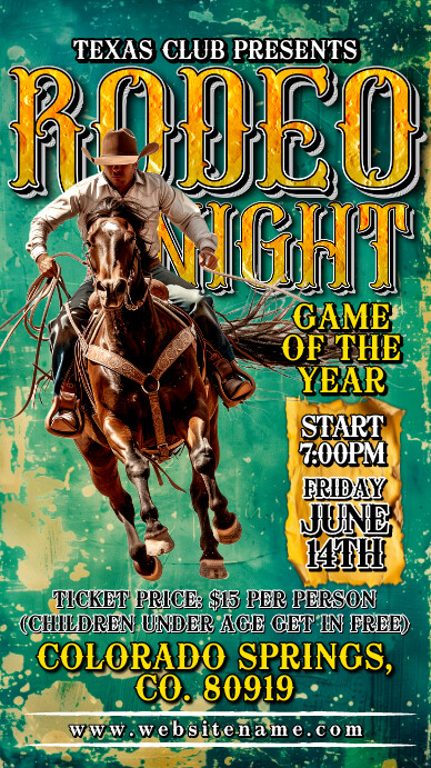 Copy of Aqua Grunge Rodeo Digital Display (9:16) | PosterMyWall