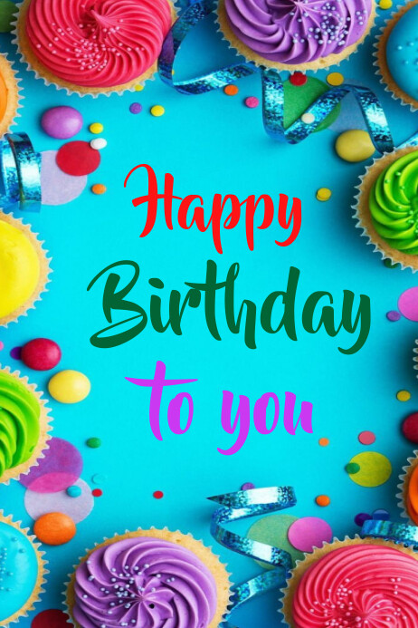 Plantilla de Aqua Happy Birthday Poster | PosterMyWall