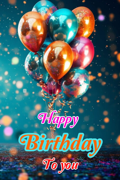 Copy of Aqua Happy Birthday Poster | PosterMyWall