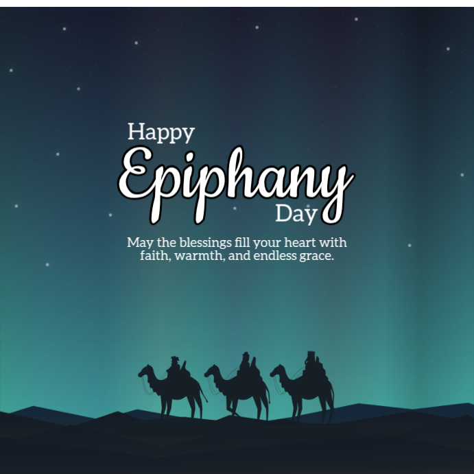 Aqua Happy Epiphany Celebration Instagram Post Template | PosterMyWall