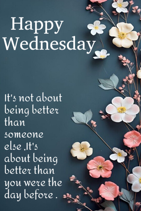Aqua Happy Wednesday Poster design 2024 Template | PosterMyWall
