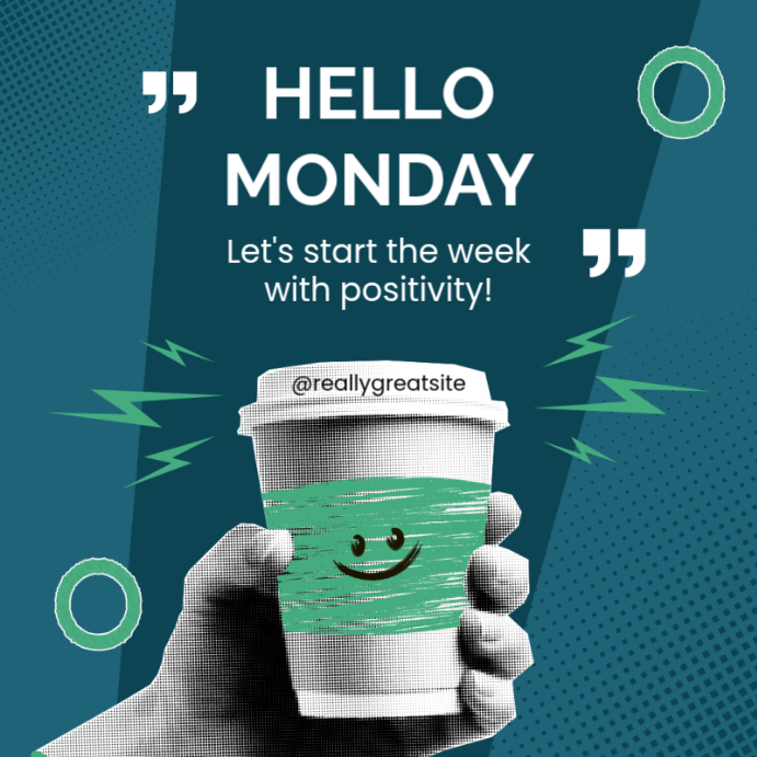 Modèle Aqua Hello Monday Instagram Post 2026 | PosterMyWall