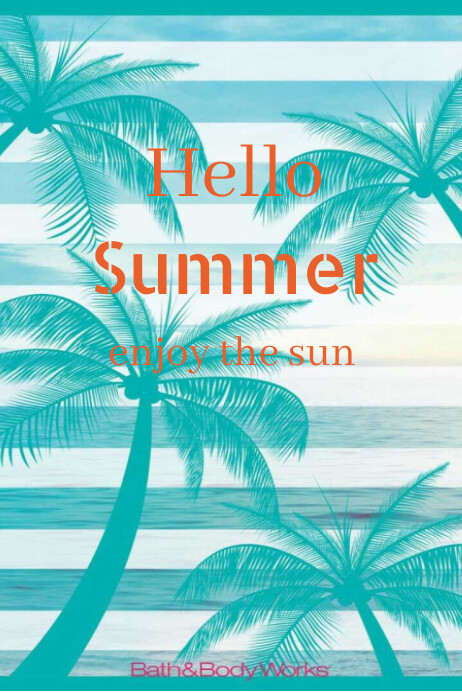 Aqua Hello Summer Poster Template | PosterMyWall