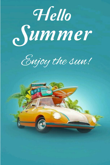Aqua Hello Summer Poster Template | PosterMyWall