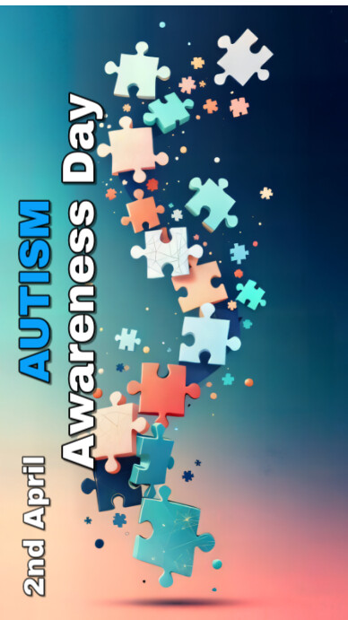 Plantilla de Aqua Illustrative Autism Awareness Day Instagram Story ...