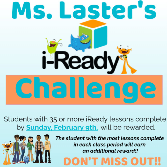 Plantilla de Aqua Illustrative Classroom Iready Challenge Instagram ...