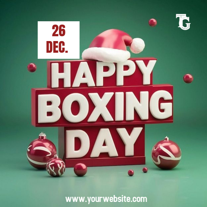 Plantilla de Aqua Illustrative Dec 26 Happy Boxing Day Template ...