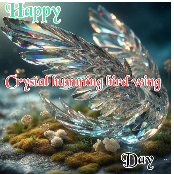 Aqua Illustrative Happy Crystal Humming Bird Wing Day Instagram Post ...