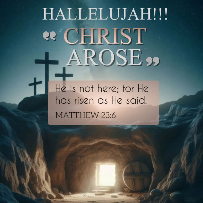 Aqua Illustrative He Is Risen/ Resurrection/ Easter Celebration ...