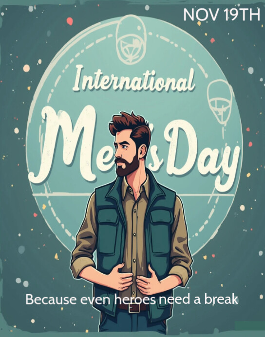 Aqua Illustrative International Men's Day Celebrating Men, Fathers ...
