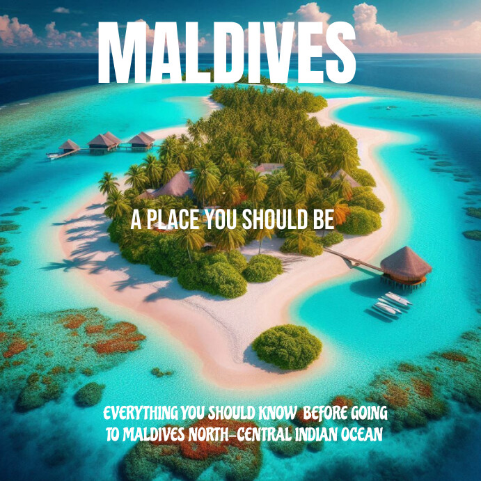 Aqua Illustrative Maldives Travel Guide Insta Template | PosterMyWall