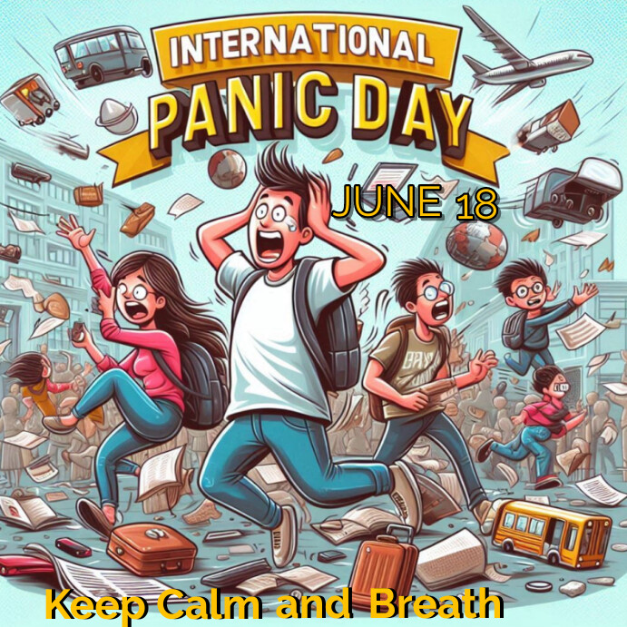 Aqua Illustrative National Panic Day Instagr Template | PosterMyWall