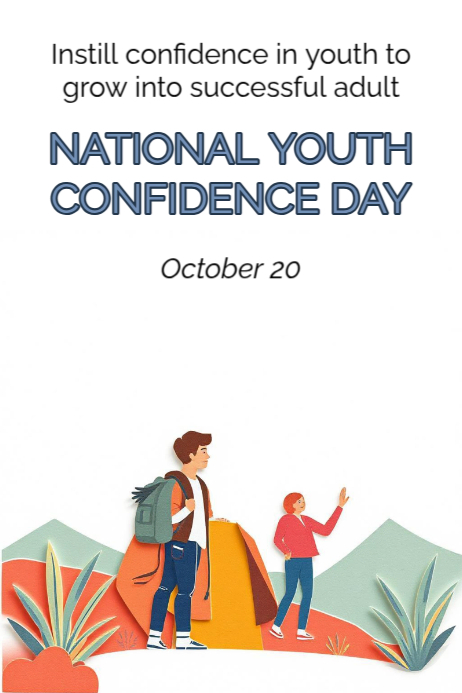Plantilla de Aqua Illustrative National Youth Confidence Day Poster ...
