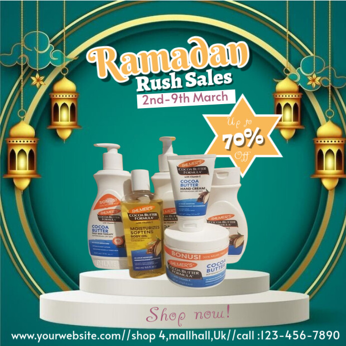 Copy of Aqua Illustrative Ramadan Discount Rush Sales Instagram Post ...