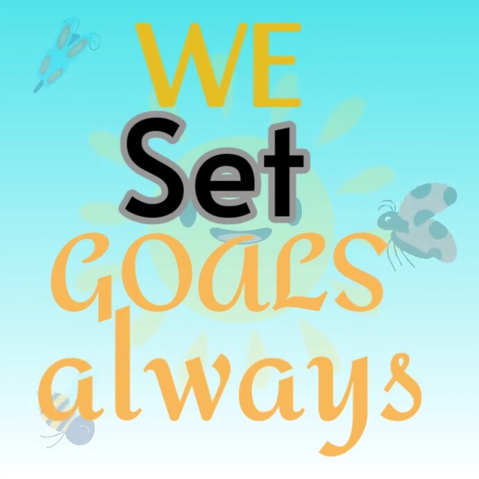 Aqua Illustrative We Set Goals Always Instagram Post Template ...