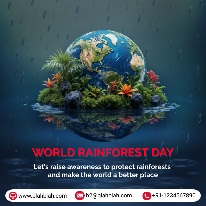 Aqua Illustrative World Rainforest Day Instag Template | PosterMyWall