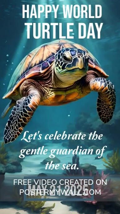 Aqua Illustrative World Turtle Day Instagram-Vorlage | PosterMyWall