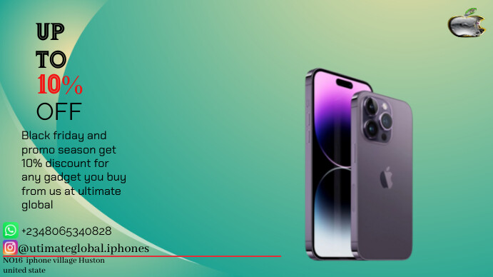 Aqua Iphone Banner Digital Display (16:9) Template | PosterMyWall