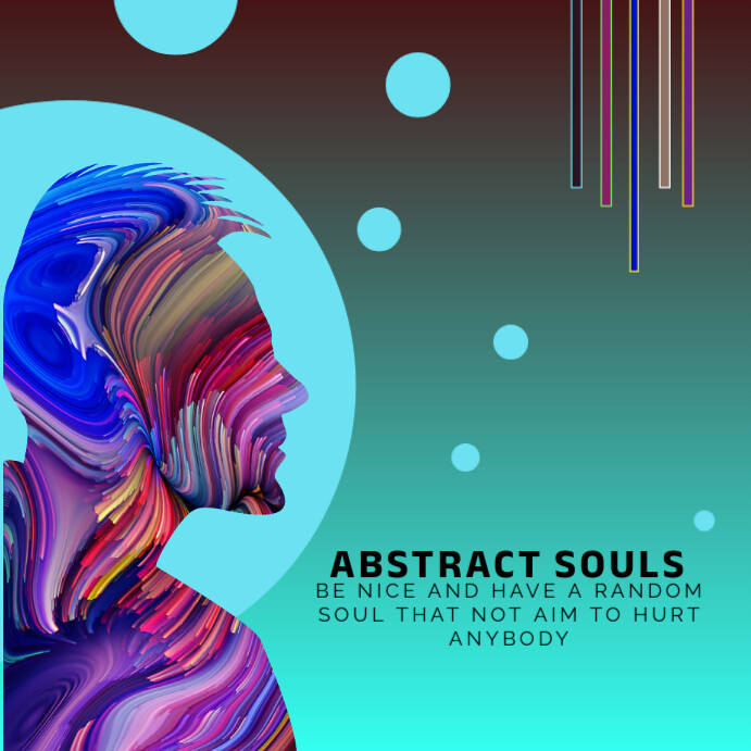 Aqua Joyful Abstract Art Instagram Post Templat | PosterMyWall