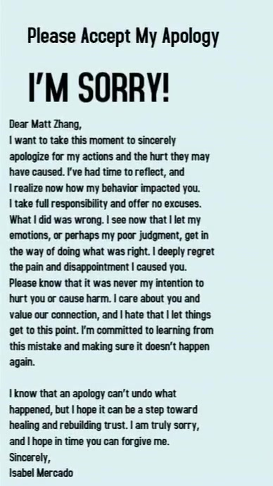 Aqua Joyful Apology Letter Instagram Reel Template | PosterMyWall