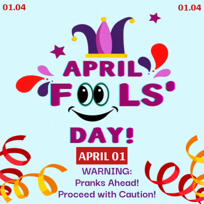 Aqua Joyful April Fools' Day Greetings Instagram Post Template ...