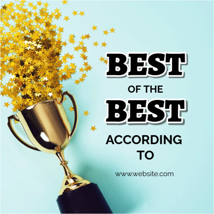 Aqua Joyful Best Of The Best Trophy And Reward Instagram Post Template ...