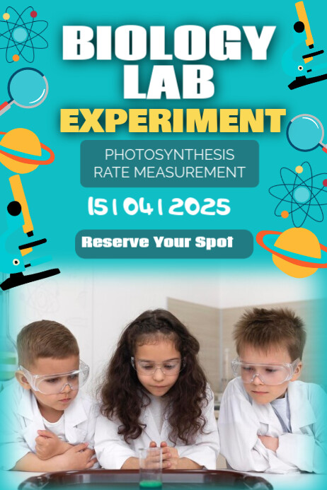 Aqua Joyful Biology Lap Experiment Poster Template | PosterMyWall