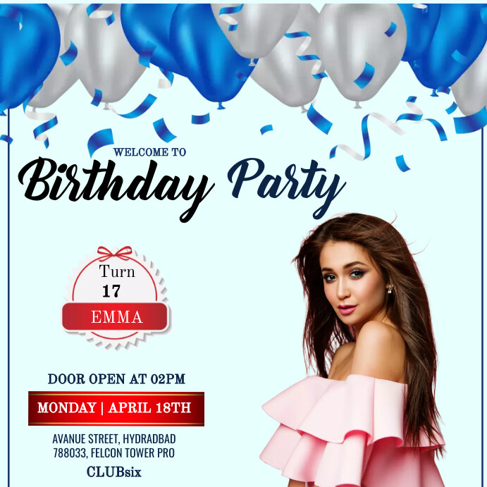 Copy of Aqua Joyful Birthday Party Instagram Post | PosterMyWall