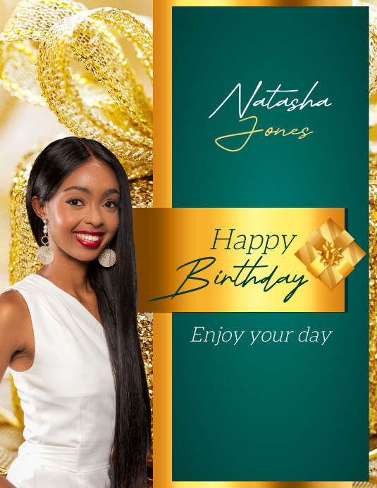 Copy of Aqua Joyful Birthday Poster Flyer (us Letter) | PosterMyWall