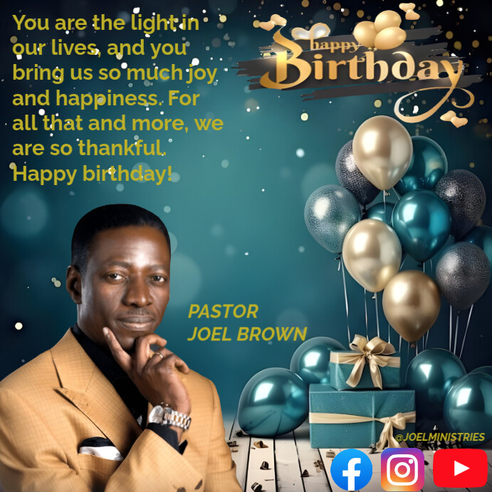 Aqua Joyful Birthday Square (1:1) Template | PosterMyWall