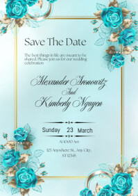 Turquoise Wedding Invitation Templates