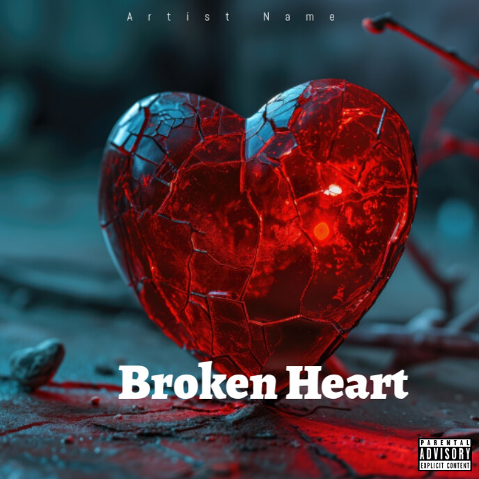 Plantilla de Aqua Joyful Broken Heart Album Cover | PosterMyWall