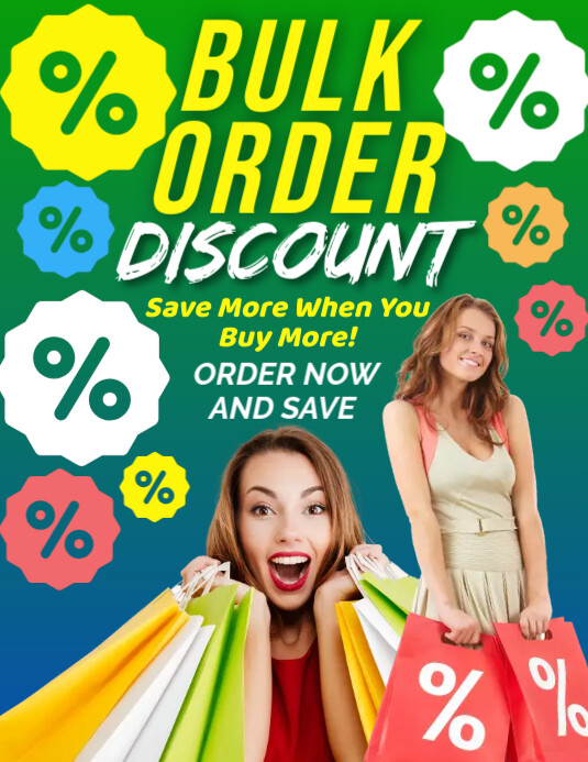 Aqua Joyful Bulk Order Discount Flyer (us Letter) Template | PosterMyWall