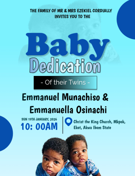 Aqua Joyful Child Dedication Template Flyer (us Letter) | PosterMyWall
